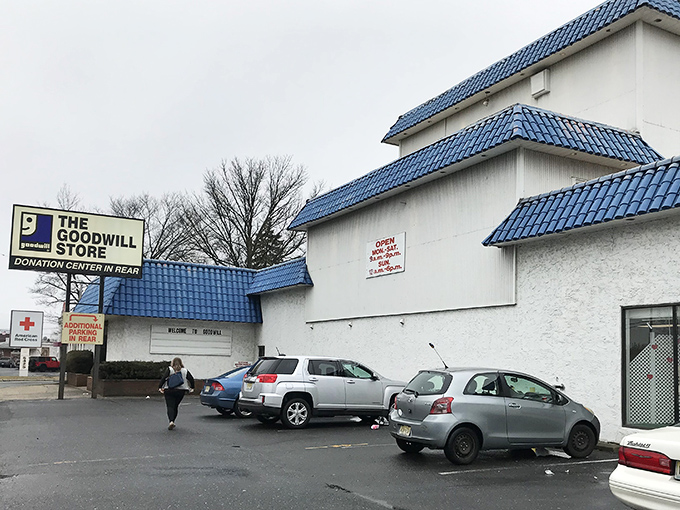 Goodwill's iconic blue roof and welcoming parking lot are the first signs you're about to score some serious bargains.