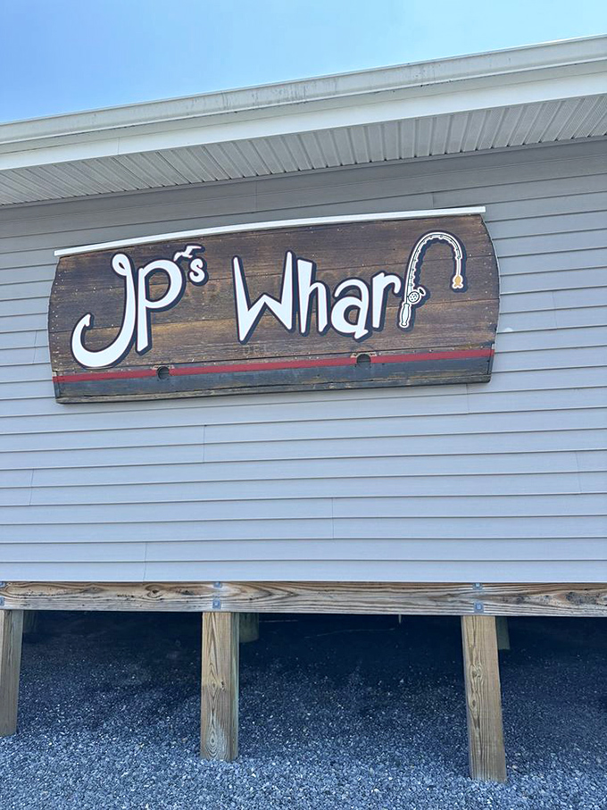Simple, straightforward, and serious about seafood &ndash; JP's wooden sign tells you this place is about substance over style.