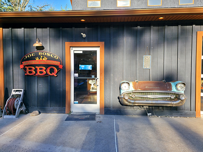 That classic Chevy front end isn't going anywhere - just like customers who discover this Delaware Water Gap gem.