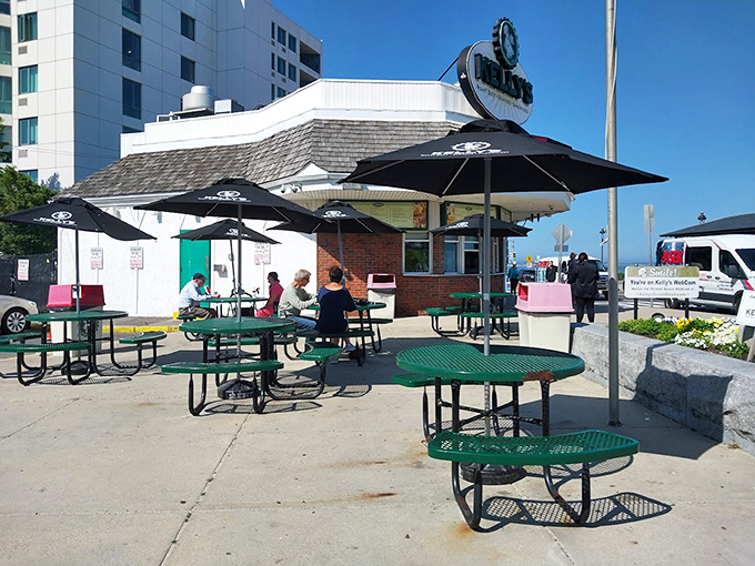 Those green picnic tables have hosted more delicious seafood feasts than most five-star restaurants. Simple pleasures with ocean views!