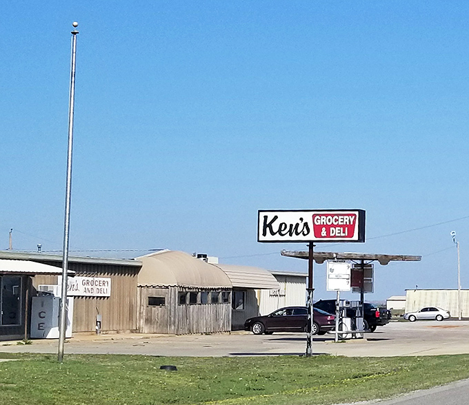 Ken's Grocery & Deli sign doesn't hint at the steak paradise waiting inside this humble building.