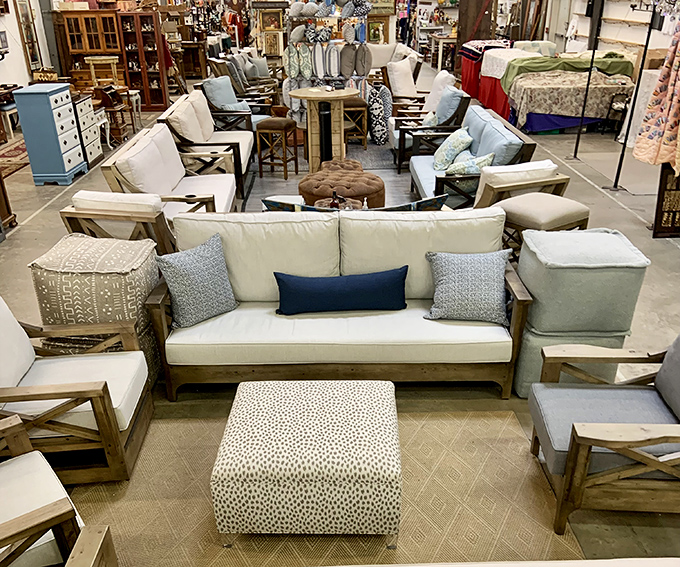 This furniture showroom setup makes you feel like you're shopping in someone's beautifully curated home.