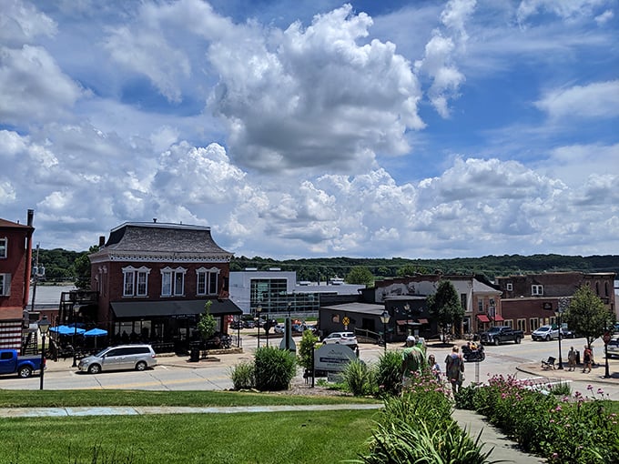Downtown Le Claire serves up Mississippi River views with a side of small-town charm that feels like home.