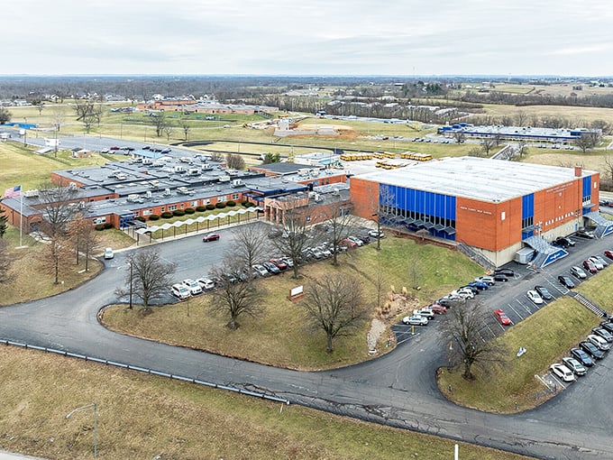 From this aerial view, you can see how modern development spreads across the Kentucky landscape like a well-planned neighborhood quilt.