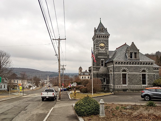 Monson&rsquo;s historic clock tower keeps perfect time in a town where life moves slower&mdash;and living well still costs less.