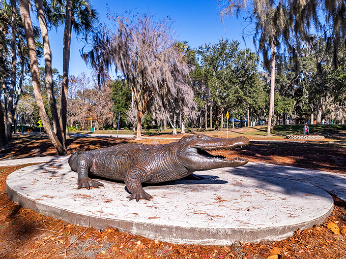 The playground promises adventure for little ones while parents soak in waterfront views. Win-win!