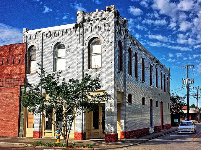 This castle-like white building in New Iberia proves that small-town architecture can have big personality without the big-city price tag.