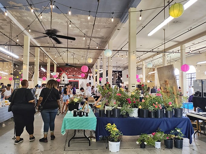 String lights and fresh flowers transform ordinary shopping into something truly magical and memorable.