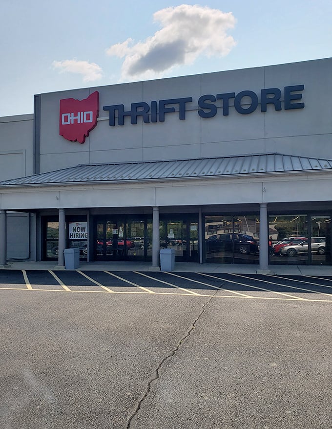 That red Ohio outline says it all - this is where locals come for authentic thrifting experiences.