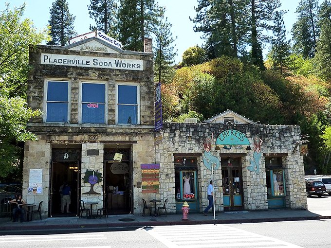 The historic Placerville Soda Works building stands proud, like a time capsule with excellent curb appeal.