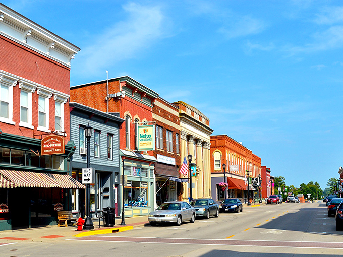 Platteville's bright awnings pop against historic brick, welcoming visitors to slow down and stay awhile.