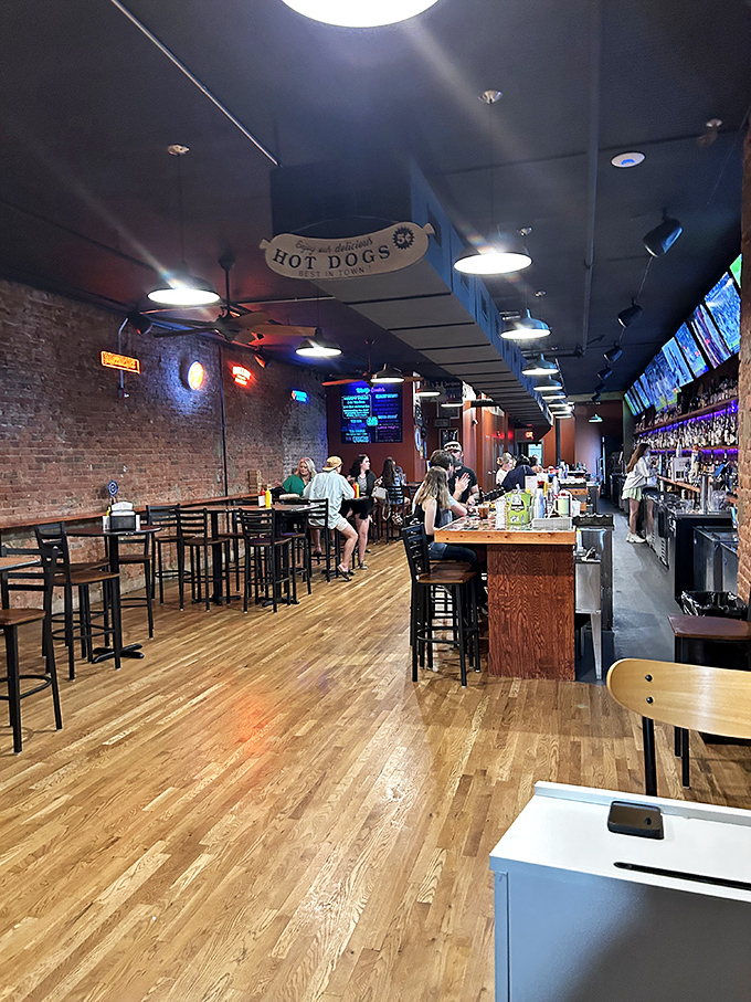 Inside Quack's brick walls, hot dogs are served with a side of Oxford charm and exposed-beam ambiance.