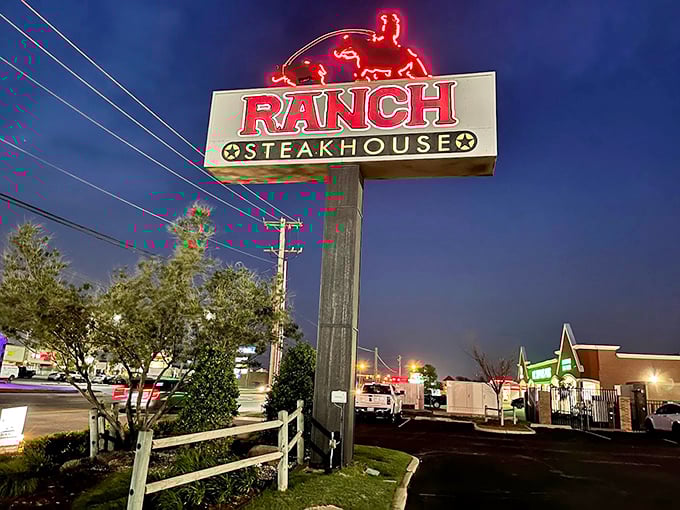 That glowing neon cowboy has been lassoing hungry folks for years - a true Oklahoma City landmark.