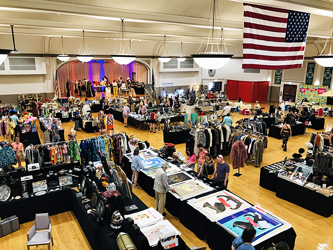 Not your grandmother's church bazaar! Randolph Street Market transforms this historic hall into a treasure hunter's cathedral.