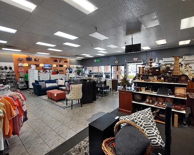 Those green awnings frame windows full of promise for the discerning bargain hunter's eye.