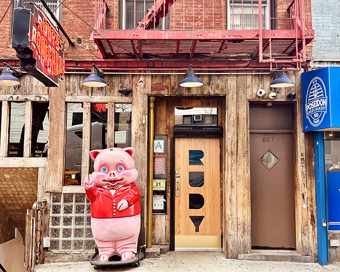 Behind that rustic wooden facade lies proof that the best hot dogs often hide unexpectedly.