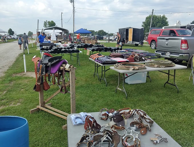 Outdoor tables overflow with possibilities, where handshakes seal deals and stories flow like sweet tea.