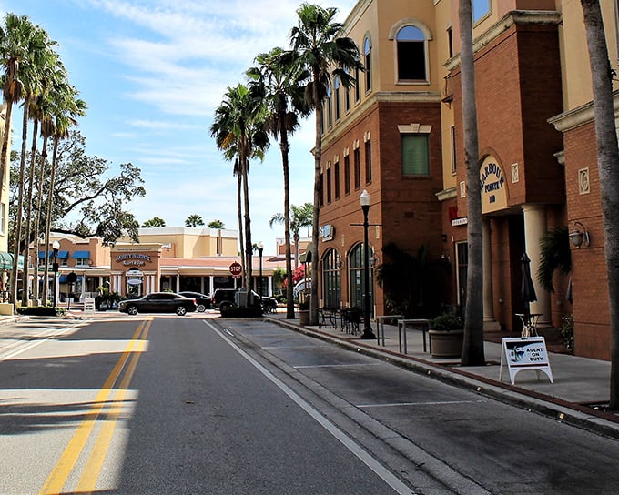 This is the modern answer to the classic American Main Street. All the charm, but with a fresh coat of paint and perfectly aligned palm trees.