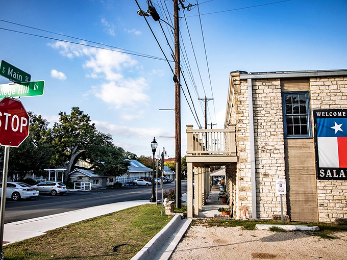 Salado's historic main street invites visitors to explore its unique shops housed in buildings that have stood for over a century.