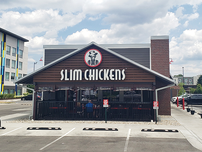 Clean lines and simple design let you know this place focuses on what matters: chicken that makes you forget your table manners.