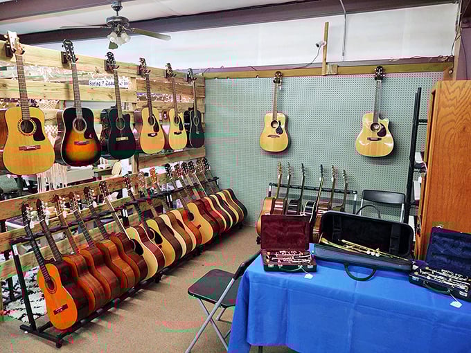 Musical treasures line the walls, waiting for the right person to bring them home.