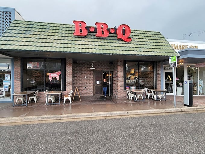 The unassuming facade masks a barbecue operation that takes smoking meat as seriously as rocket science.
