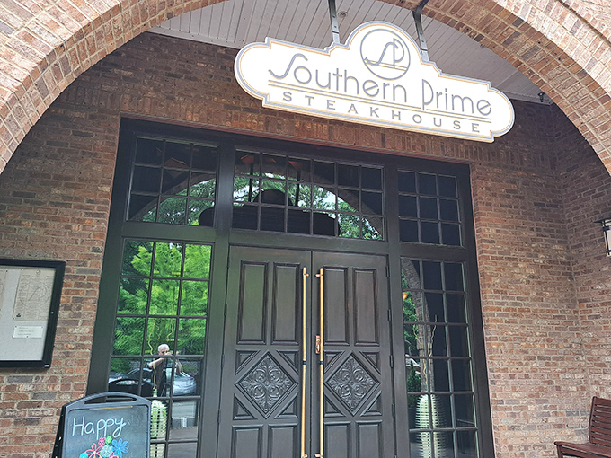 Historic brick and elegant doors hint at the attention to detail you'll find on your plate inside.