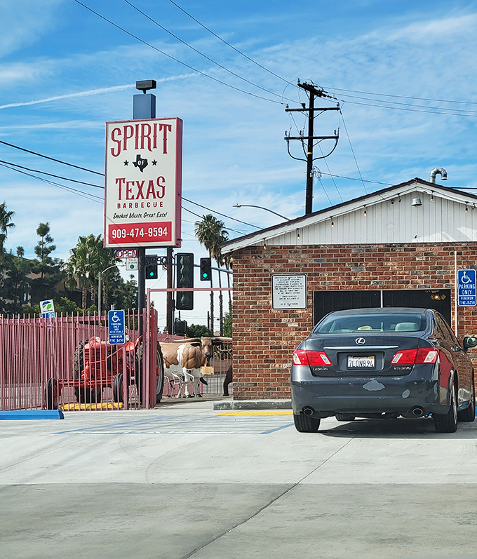 With its brick walls, red tractor, and even a cow out front, Spirit of Texas brings a touch of the Lone Star State right to San Bernardino.