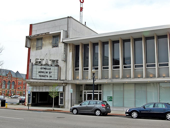 The historic State Theatre marquee advertises "Othello" for just $10&mdash;proof that Springfield retirement entertainment won't break your monthly budget!