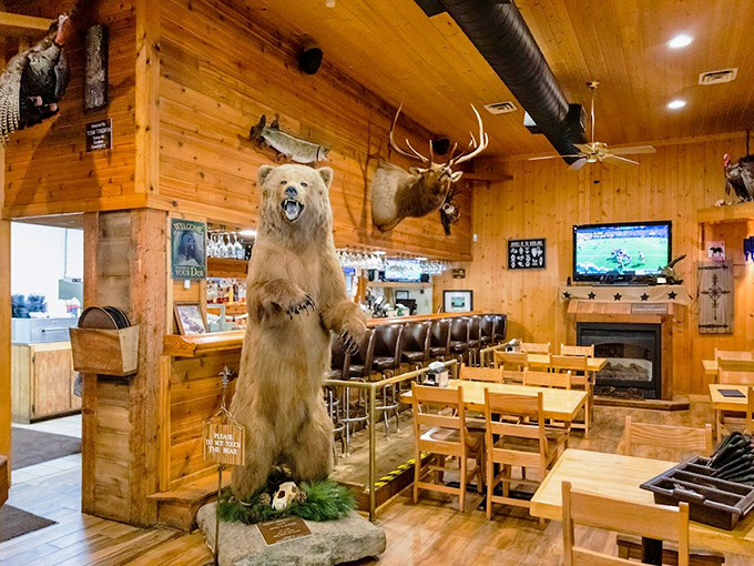 Wood paneling, mounted trophies, and that magnificent bear - The Bear's Den feels like a hunting lodge where the only thing you'll shoot is Instagram photos.