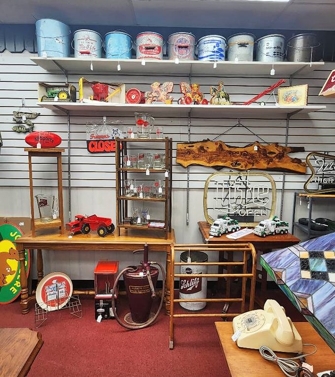 Friday-only shopping creates delicious anticipation! This quaint storefront transforms into a treasure hunter's paradise just once a week.