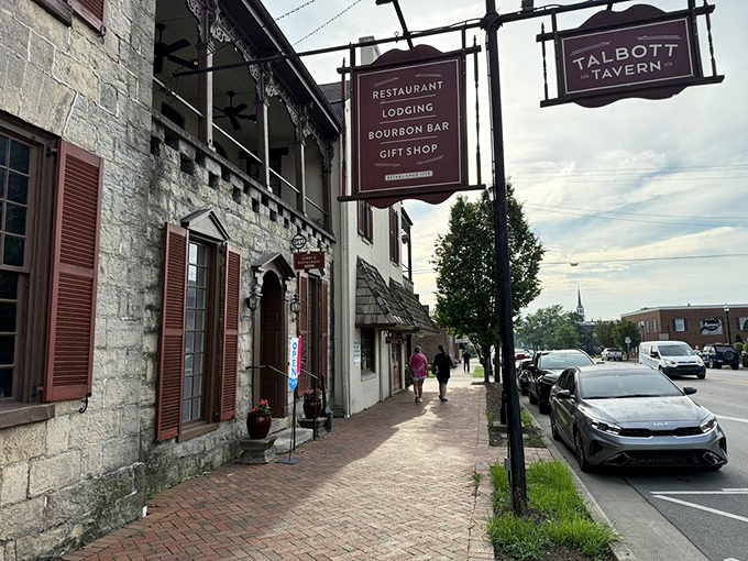 Red-shuttered windows and historic charm—dining at Talbott Tavern is like eating in a living museum.
