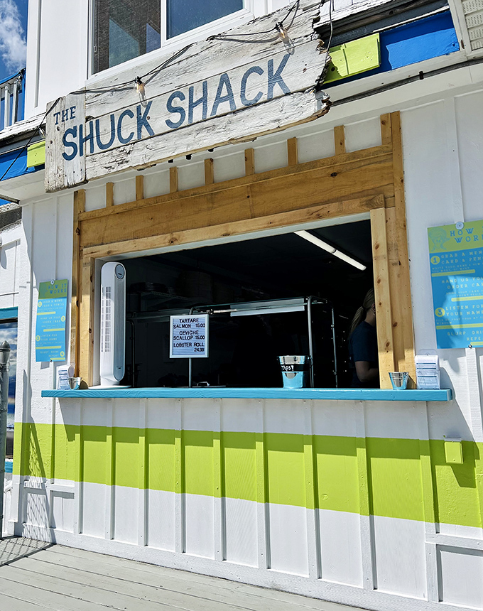 The Shuck Shack's weathered charm tells stories of countless perfect meals shared by the shore.