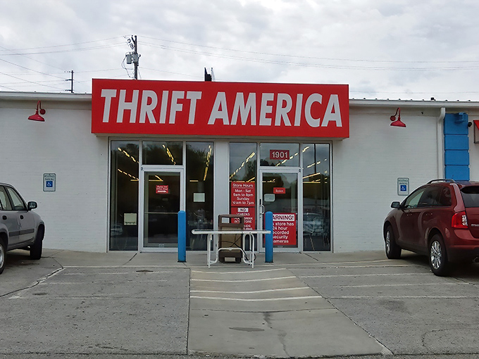 The no-frills exterior houses a world of affordable treasures. Sometimes the plainest packages hold the greatest surprises.