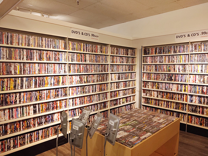 Ultimate Thrift's DVD collection rivals the video stores of yesteryear &ndash; nostalgia priced at 99 cents each.