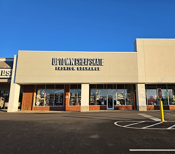 Sunshine bounces off Uptown Cheapskate's windows, nature's spotlight on the fashion treasures waiting inside.