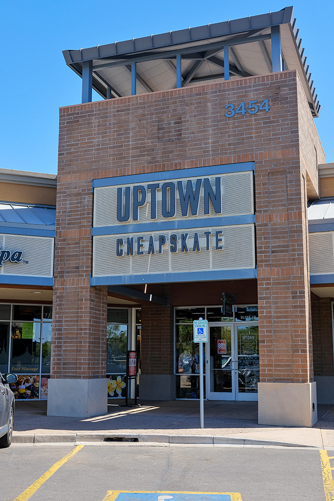 The boutique-style interior at Uptown Cheapskate elevates thrift shopping to a whole new fashionable level. 
