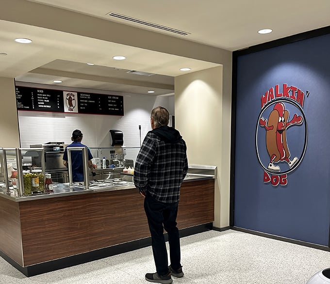 That walking hot dog logo says it all &ndash; Walkin' Dog brings personality and flavor to downtown's maze of skyways.