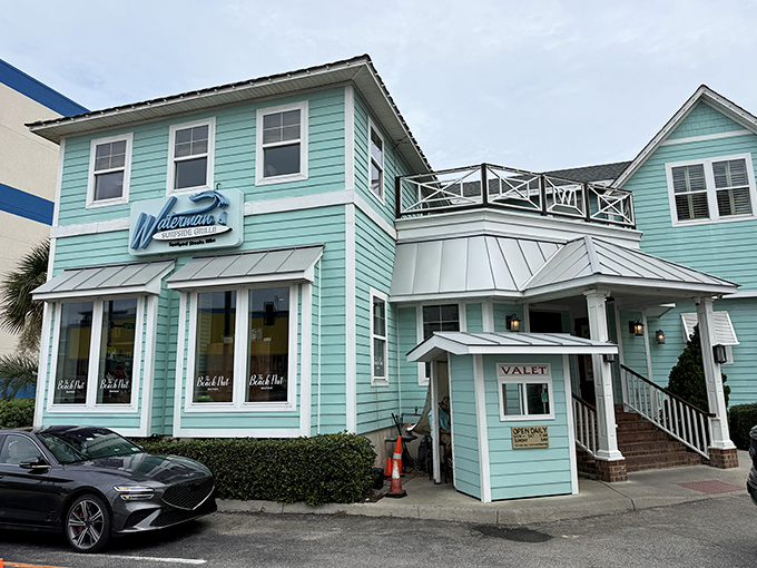 The classic beach architecture of Waterman's promises Orange Crushes and seafood that tastes like vacation feels.