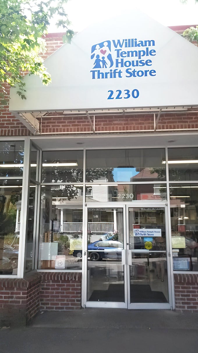 The welcoming entrance promises a curated thrifting experience that feels more boutique than bargain basement.