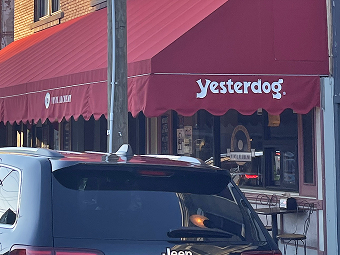 That classic storefront charm whispers "we've been making people happy one hot dog at a time."