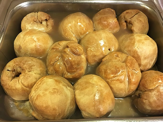 Apple dumplings that look like edible presents waiting to be unwrapped. The pastry-to-filling ratio here is mathematical perfection.
