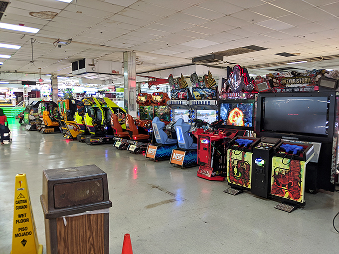 When shopping fatigue sets in, the arcade beckons with its symphony of beeps and blips – where adults can relive their Pac-Man glory days.