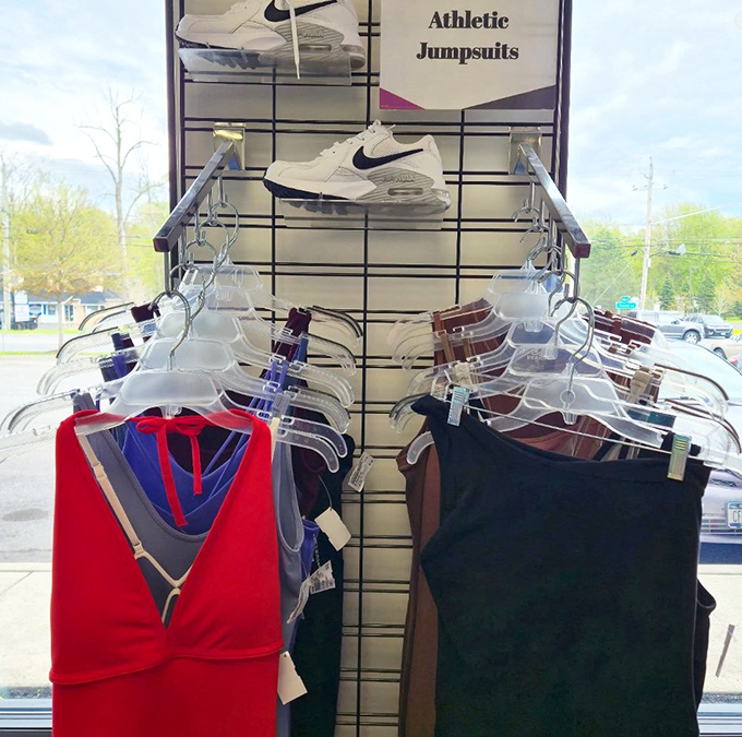 Athletic jumpsuits: for when you want to look like you might suddenly break into an interpretive dance or scale a rock wall. Versatility at its finest.