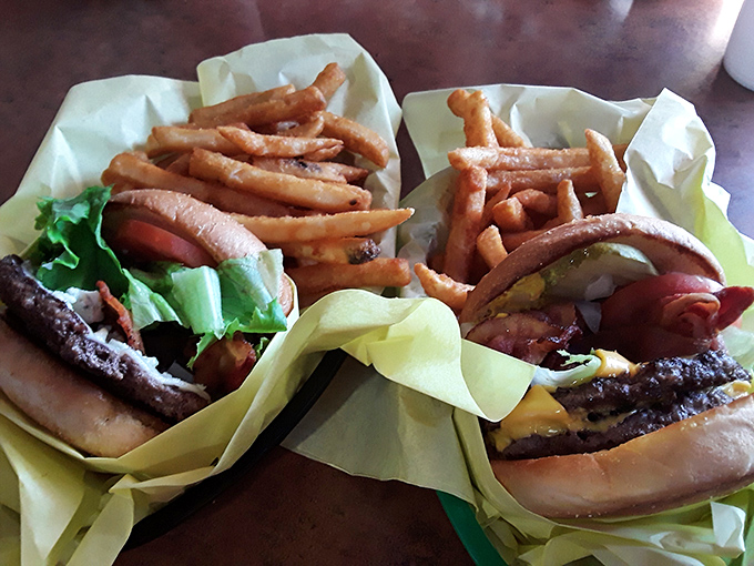 A proper burger should require napkins, not just as a suggestion but as essential equipment. This bacon cheeseburger delivers on that promise.