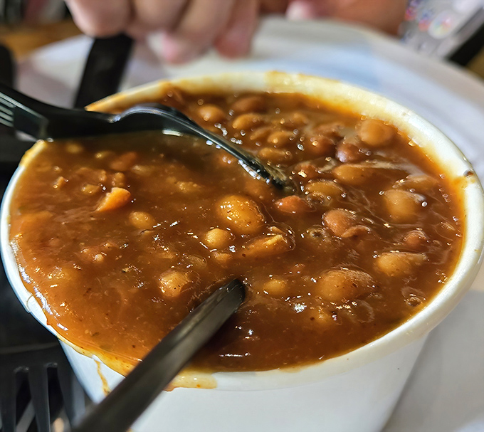 These aren't your sad canned baked beans. Deep, rich, and complex, they've clearly been simmering since Oklahoma was just a territory.