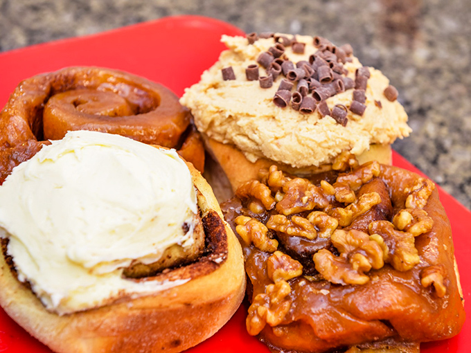 The holy trinity of sticky bun variations: classic, frosted, and walnut. Like choosing between your children, if your children were made of cinnamon and sugar.