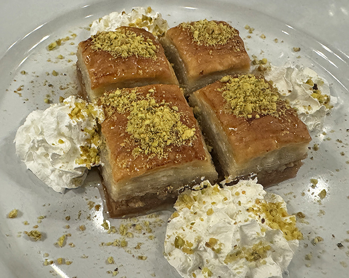 Baklava that would make Greek gods jealous. Layers of phyllo, honey, and pistachios create a dessert worth crossing continents&mdash;or at least Nashville traffic&mdash;to experience.