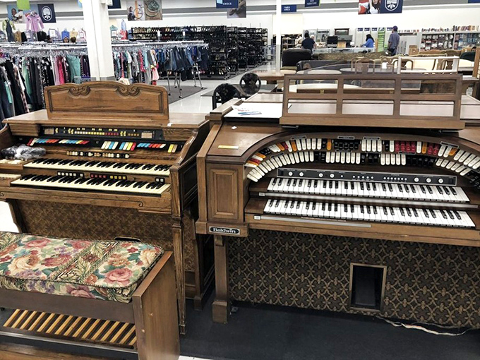 These magnificent Baldwin organs aren't just musical instruments&mdash;they're portals to church basements and living rooms of yesteryear. Sunday services, anyone?