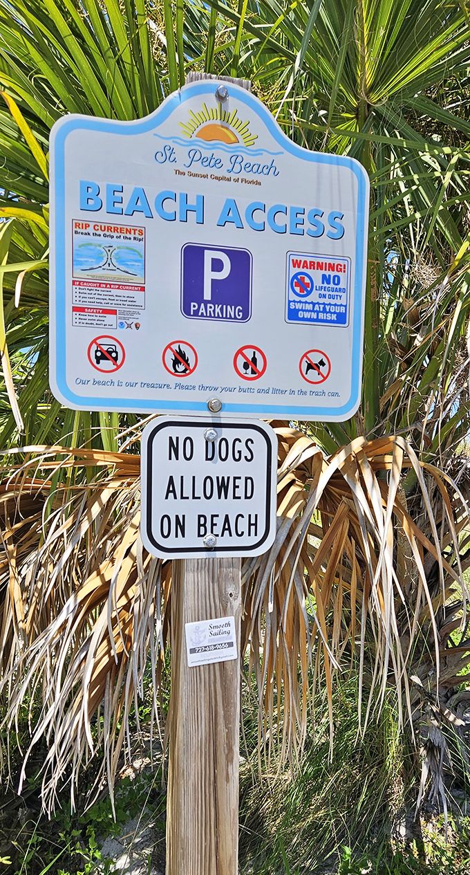 "Our beach is our treasure"&mdash;a gentle reminder that paradise comes with a few simple rules to keep it pristine.